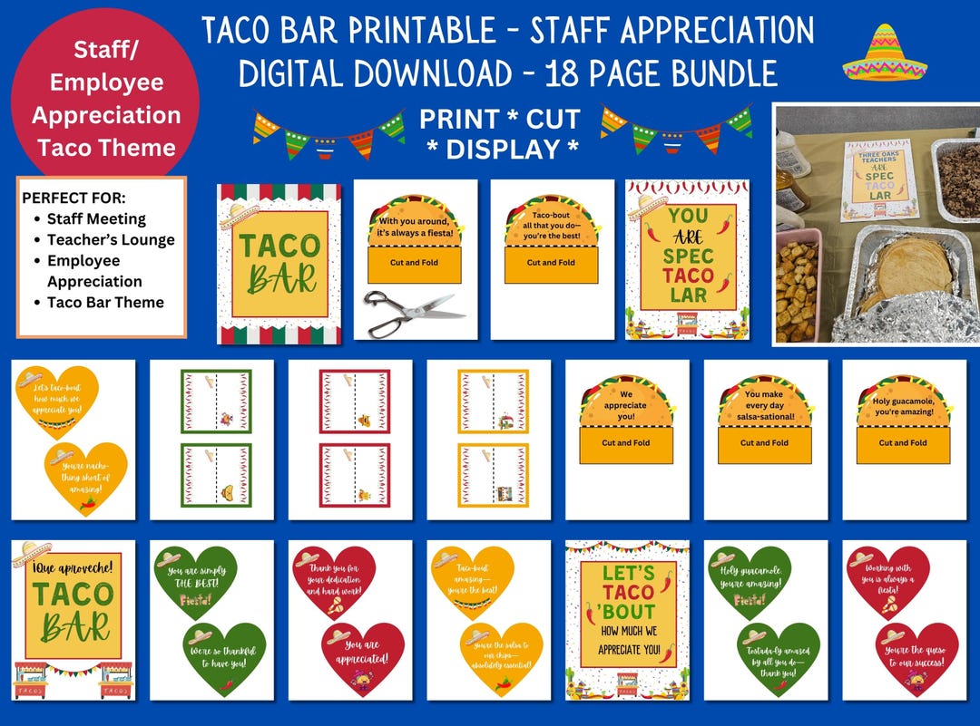 Taco Bar Staff Appreciation/office Party Printable, Party Decor ...