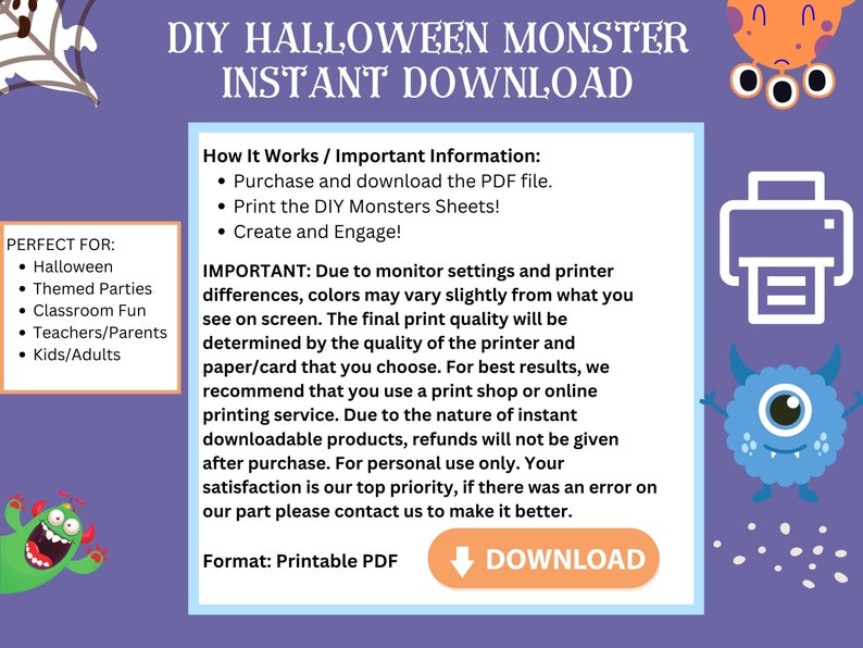 DIY Monster Creation Bundle, 40 Monster Traits Included, Classroom ...