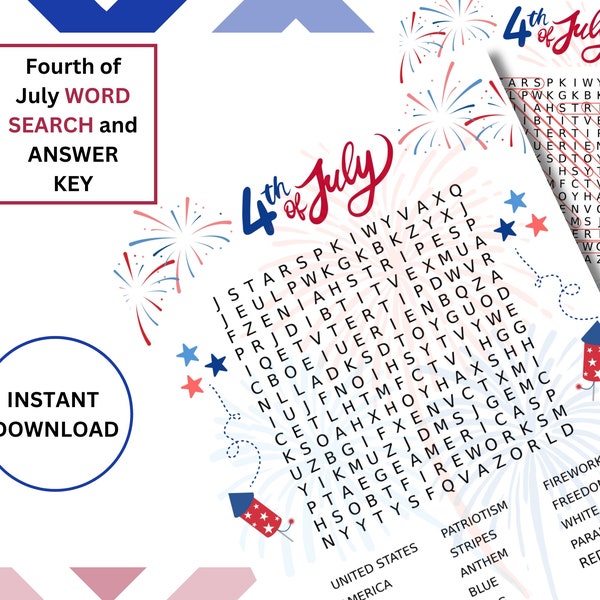 Patriotic Word Search - Etsy
