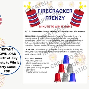 Firecracker Frenzy Fourth of July Minute to Win It Party Game ...