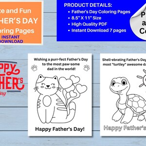 Father's Day Coloring Pages for Kids, Fun Craft Idea, Gift for Dad ...