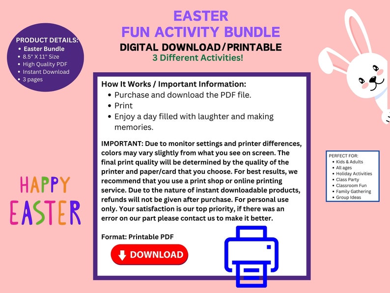 Easter Fun Activity Pack: Mazes, Jokes, & More! Perfect for Kids ...