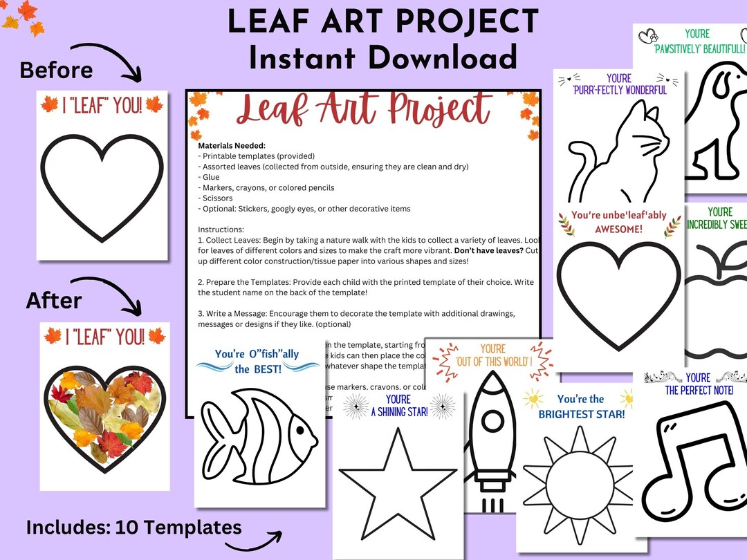 Leaf Art Project, Classroom/group Craft, Homeschool, Fun Activity for ...
