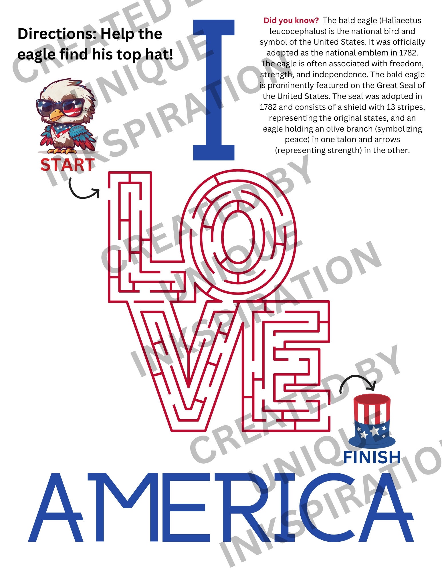 Fourth of July Patriotic Mazes- Printable Bundle, 4th of July, Holiday ...