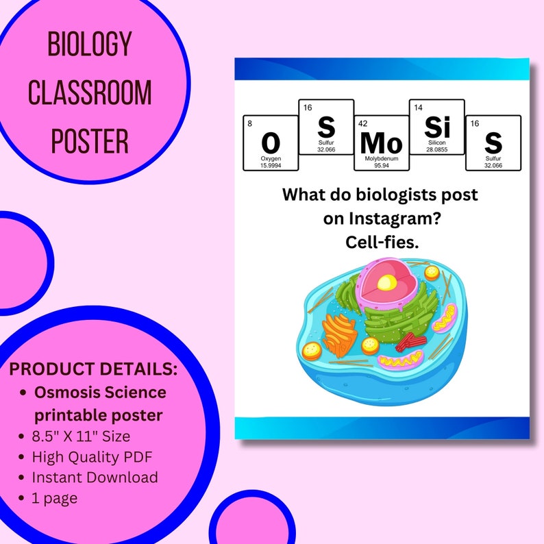 Osmosis Periodic Table Science Classroom Poster, Instant Download ...
