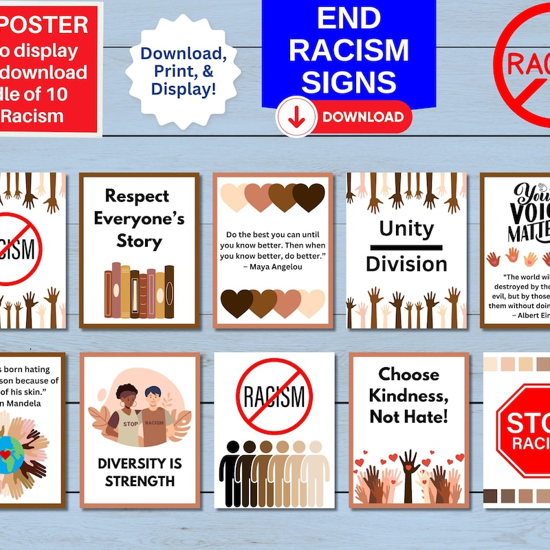 Anti Racism Poster - Etsy UK