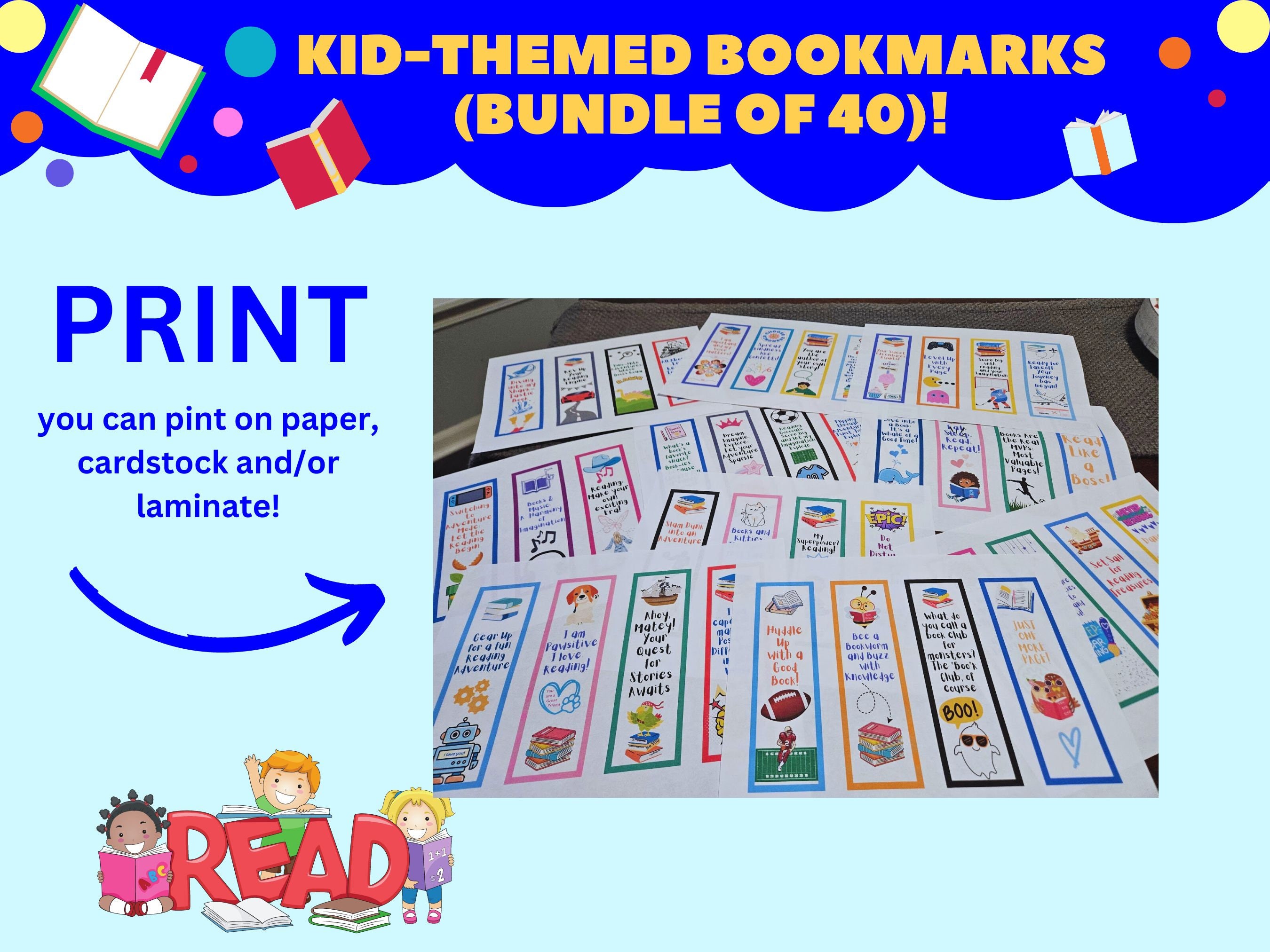 Cute Bookmarks for Kids, Perfect for Librarians & Teachers, Instant ...