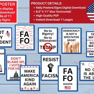 Rally Protest Signs - Digital Download, FAFO, 11 Posters for Protests ...