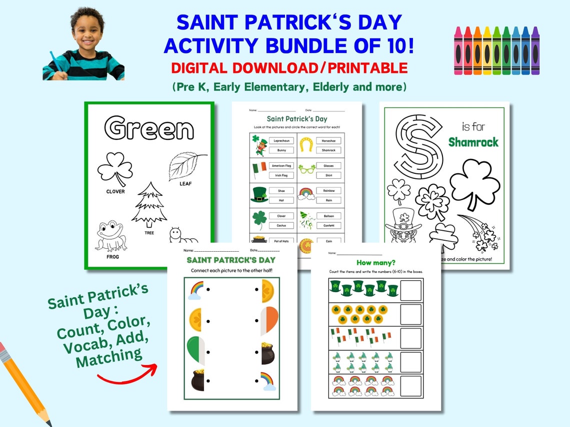 St. Patrick's Day Fun for Learners: Prek & Early Elementary Worksheet ...