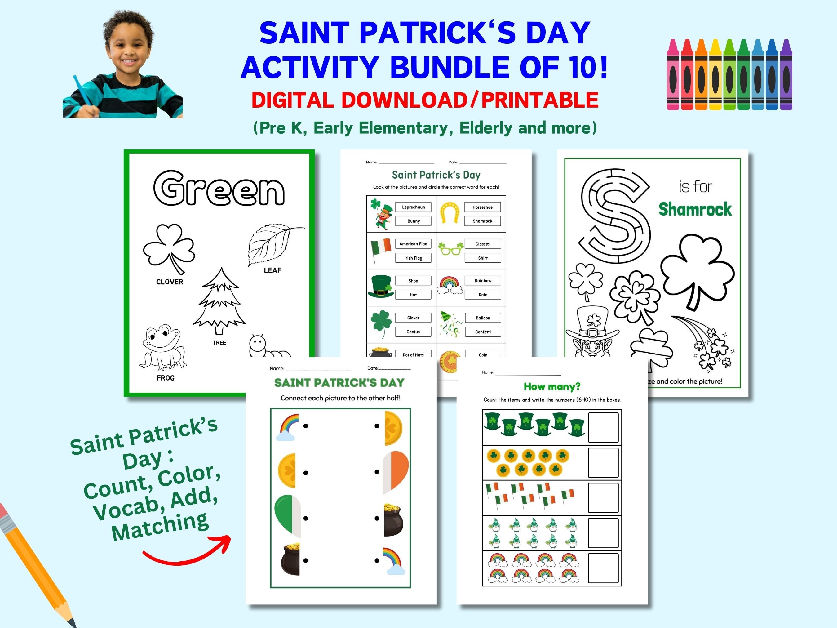 St. Patrick's Day Fun for Learners: Prek & Early Elementary Worksheet ...