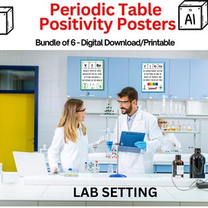 Periodic Table Poster Set, Positive Vibes, Science, STEM, Printable ...