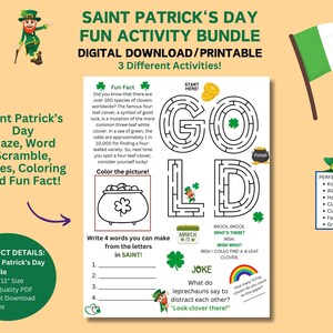 Saint Patrick's Day Fun Pack, Maze Bundle, Variety of Puzzles, Class ...