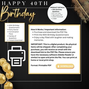 40th Birthday Questionnaire, How Well Do You Know the Birthday Girl ...