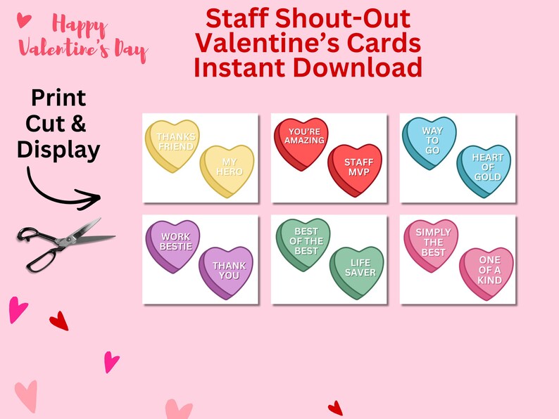 Staff Shout-out Valentine’s Cards, Teacher & Office Appreciation ...