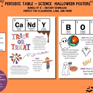 Periodic Table Halloween Science Posters, Halloween Decor, Classroom ...