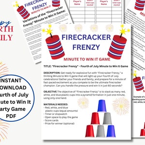 Firecracker Frenzy Fourth of July Minute to Win It Party Game ...
