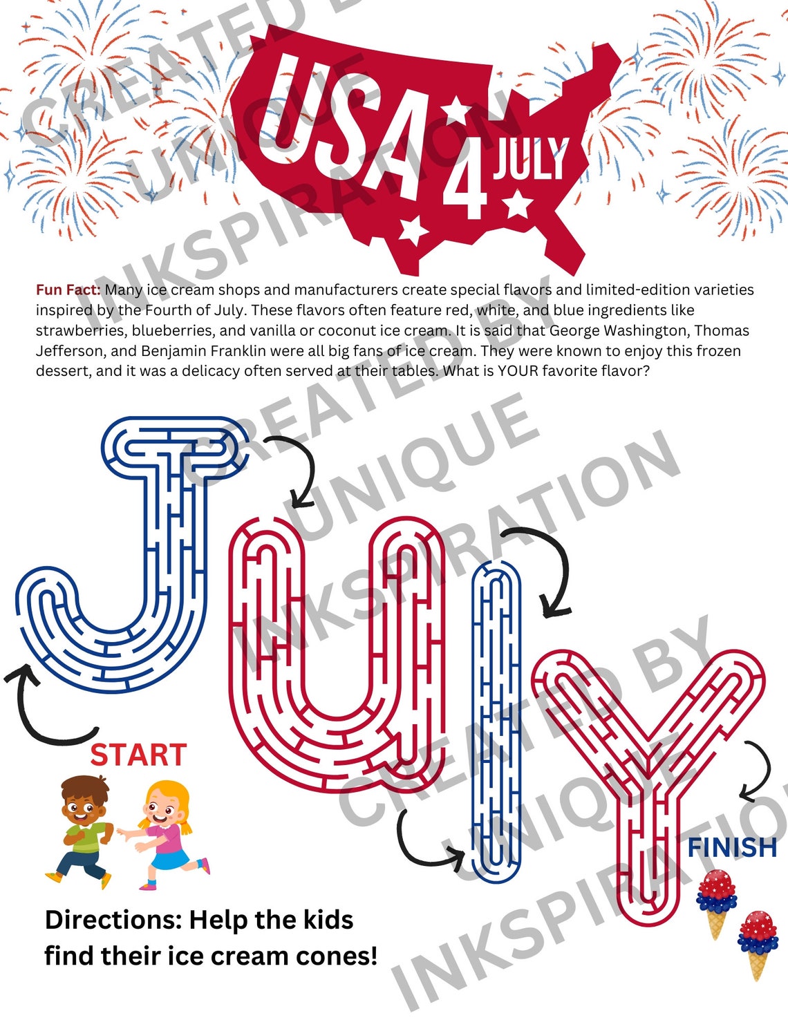 Fourth of July Patriotic Mazes- Printable Bundle, 4th of July, Holiday ...