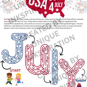 Fourth of July Patriotic Mazes- Printable Bundle, 4th of July, Holiday ...