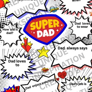Superhero Dad Father's Day Download/printable Sheet, Perfect Gift for ...