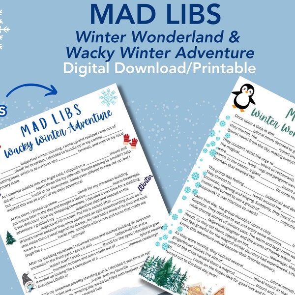 Printable Mad Libs - Etsy