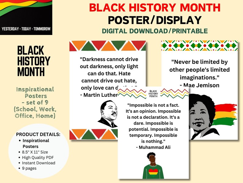 Black History Month, Poster Display, Bundle, Classroom, Inspiring ...