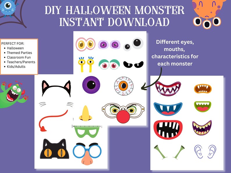 DIY Monster Creation Bundle, 40 Monster Traits Included, Classroom ...