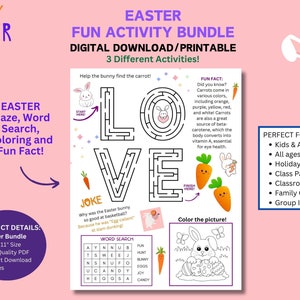 Easter Fun Activity Pack: Mazes, Jokes, & More! Perfect for Kids ...