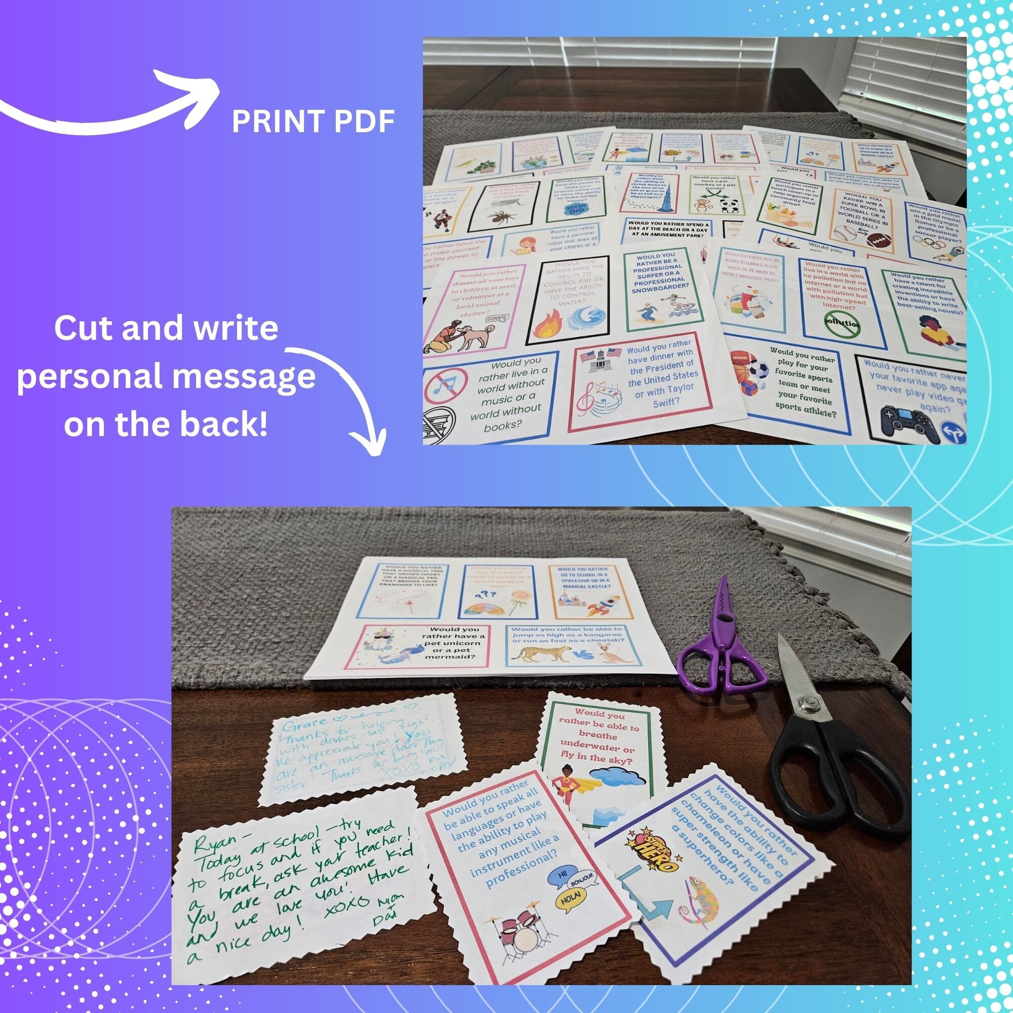 Bundle of 40 "would You Rather?" Notes, Lunchbox Notes, Class Ice ...