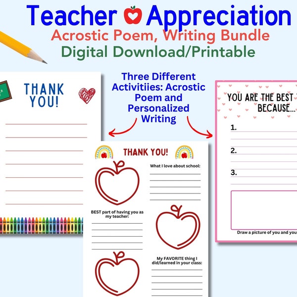 Teacher Acrostic - Etsy