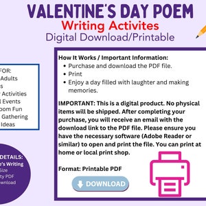 Valentine's Writing Pack: Acrostic Poem, Hearts of Love, & Expressive ...