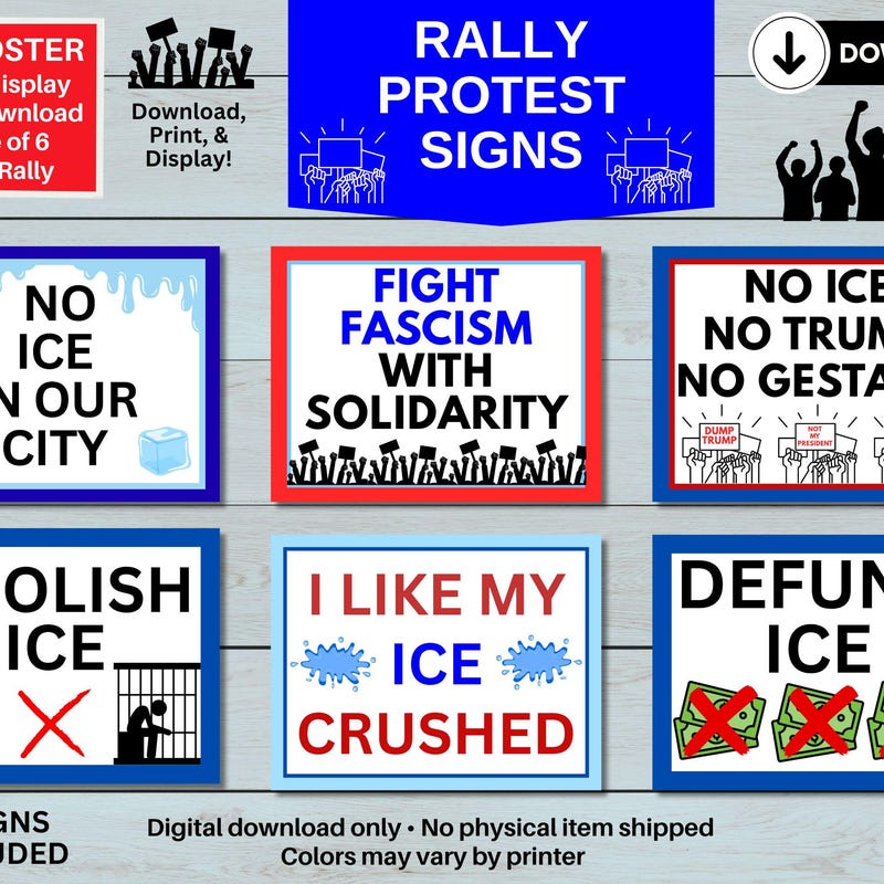 No Ice Protest Signs - Etsy