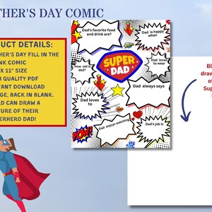 Superhero Dad Father's Day Download/printable Sheet, Perfect Gift for ...