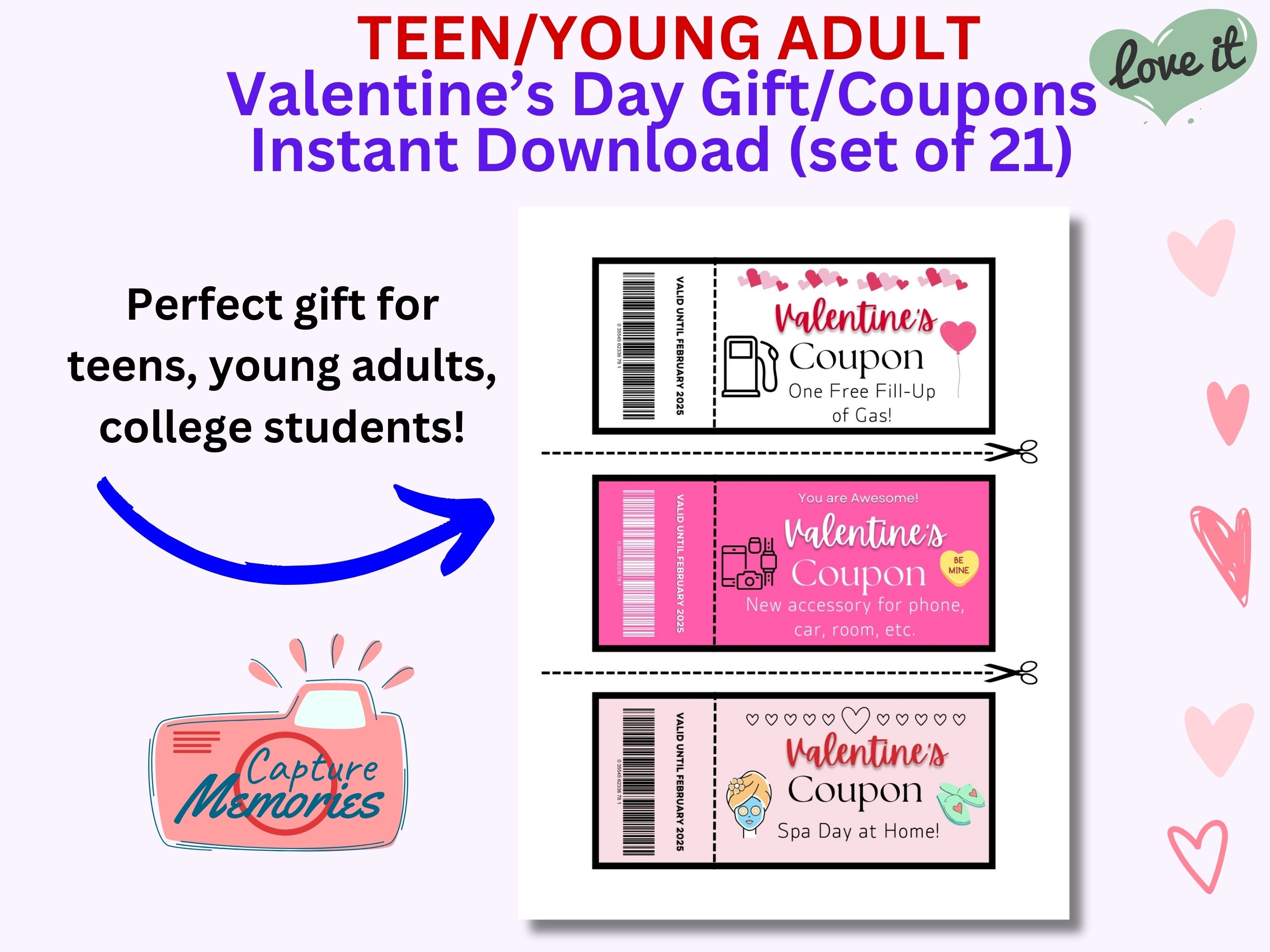 TEEN/YOUNG ADULT: Valentine's Day Coupons/gift - 21 Coupons, Vday Gift ...
