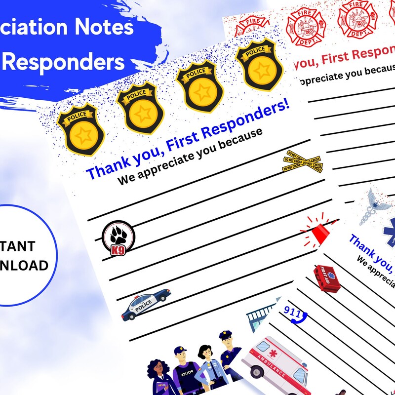 Police Thank You Cards - Etsy