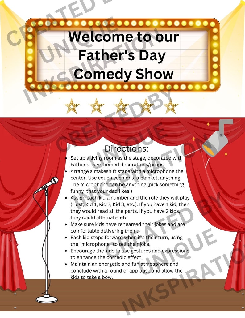 Father's Day Comedy Show Skit - Printable PDF for Hilarious Performance ...