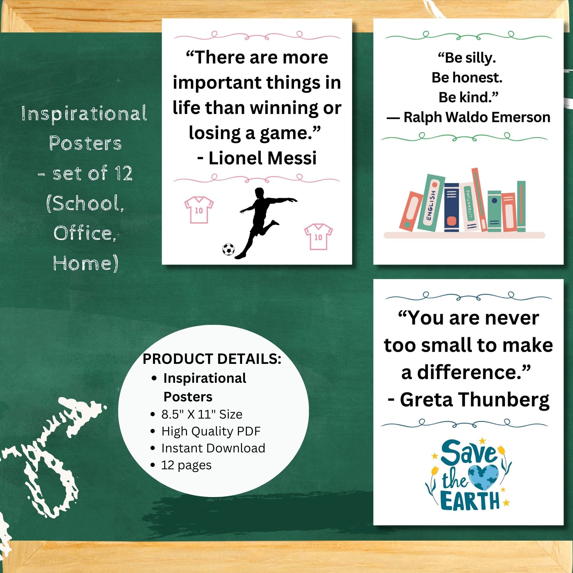 Motivation Posters With Inspirational Quotes, Bundle of 12, Instant ...