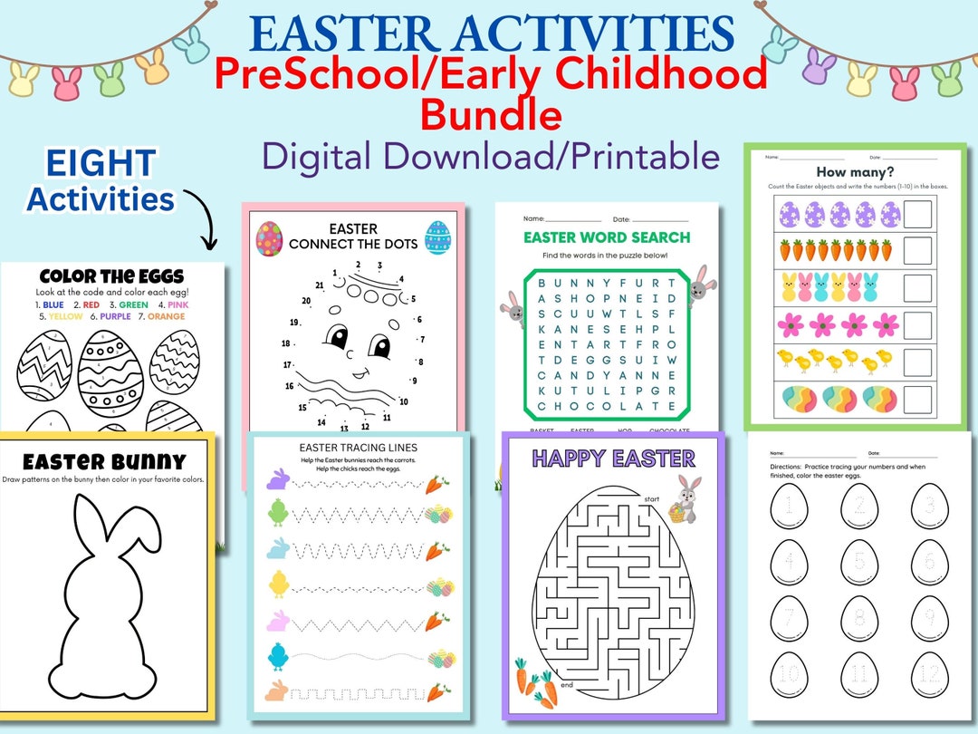 Easter Bundle, Pre K, Early Childhood Worksheets, Class Activities ...