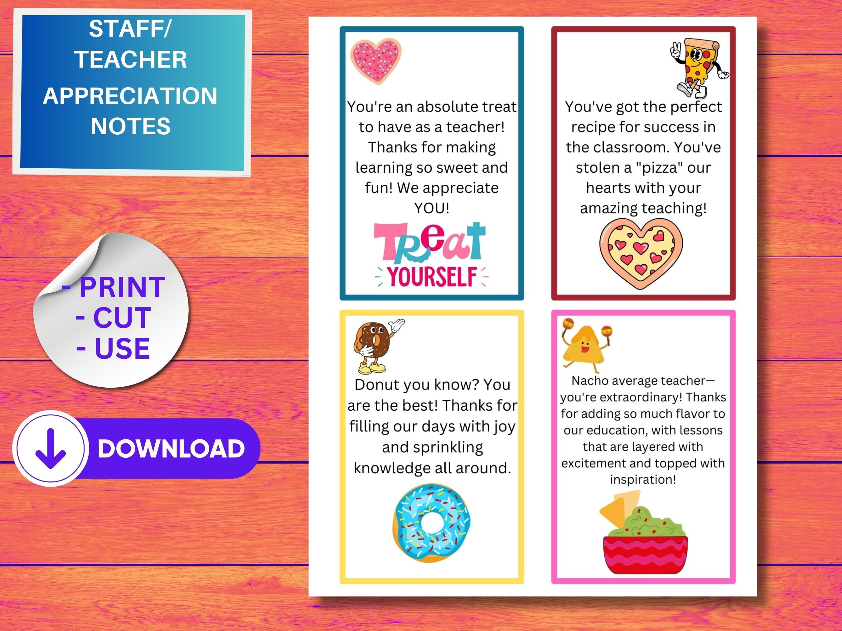 Teacher, Educator & Staff Appreciation Notes, Thank You Cards, School ...