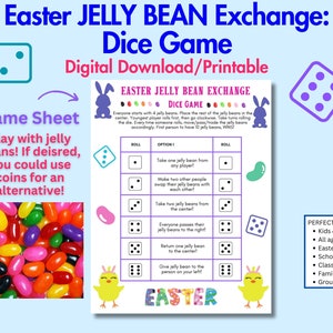 Easter Jellybean Exchange Dice Party Game, Class/family Activity, Group ...