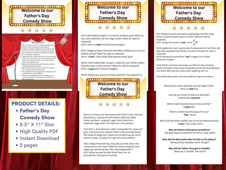 Father's Day Comedy Show Skit - Printable PDF for Hilarious Performance ...