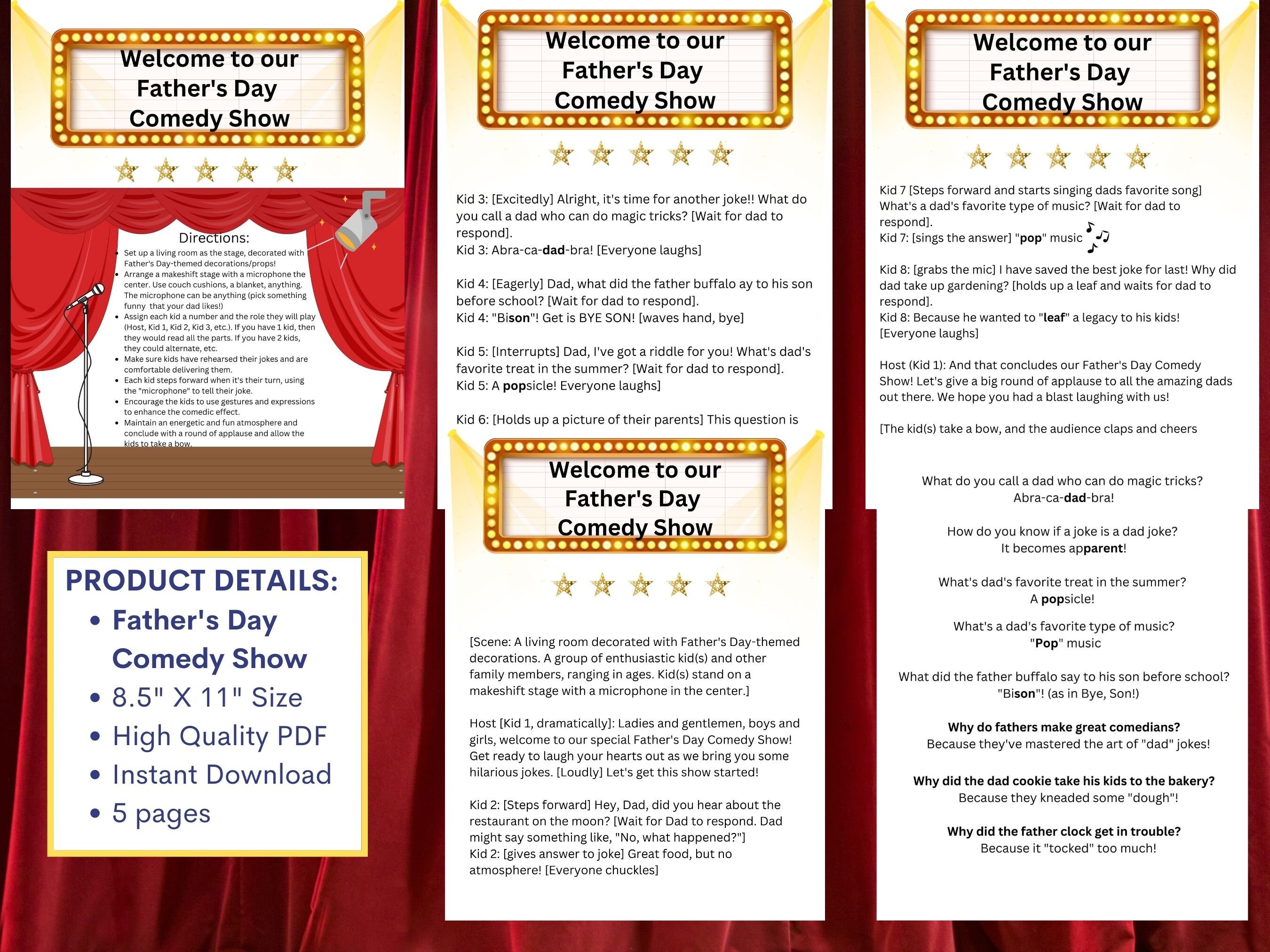Father's Day Comedy Show Skit - Printable PDF for Hilarious Performance ...