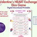 Valentine's Dice Game, Heart Exchange Game, School & Family Activity ...