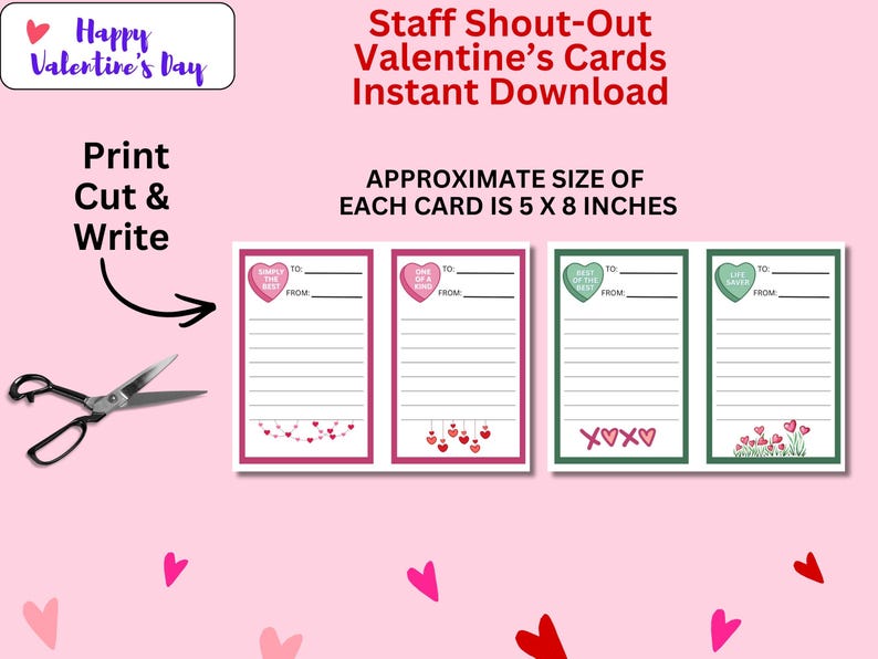 Staff Shout-out Valentine’s Cards, Teacher & Office Appreciation ...