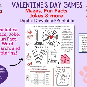 Valentine's Day Activity Sheets Bundle, Fun for All Ages, Class ...