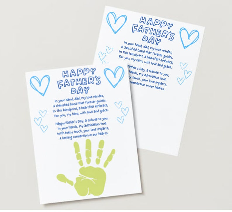 Handprint Poem Father's Day Printable/download - Etsy