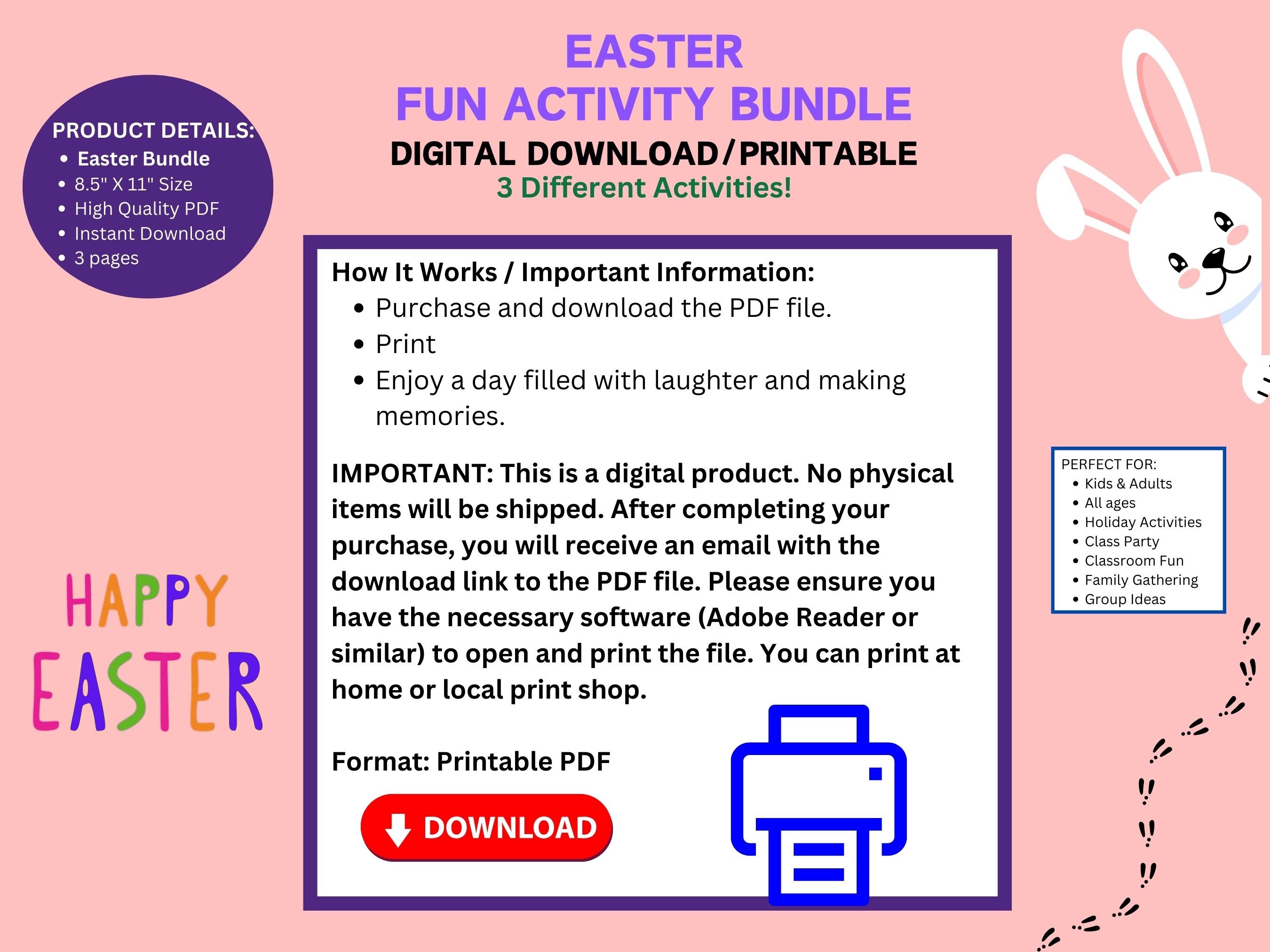 Easter Fun Activity Pack: Mazes, Jokes, & More! Perfect for Kids ...
