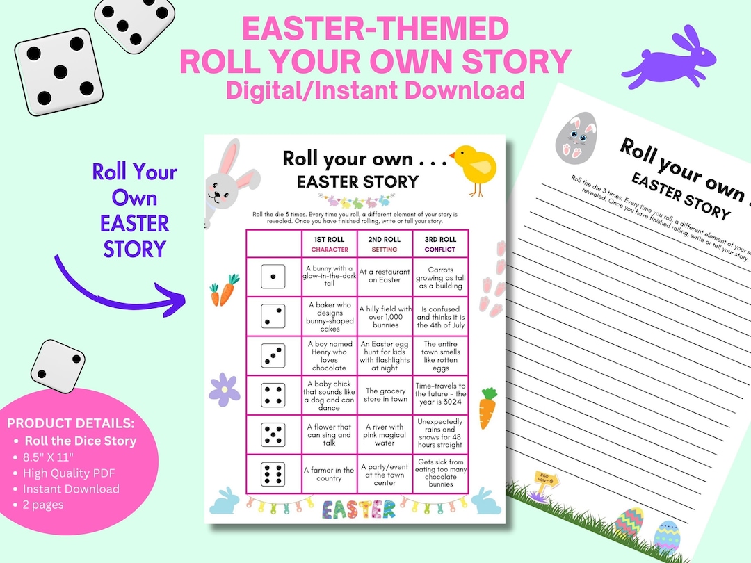 Easter: Roll Your Own Story, Dice Activity, Creative Writing, Literacy ...