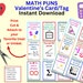 Math Puns: Colorful Valentine's Math Pun Notes, Printable Cards ...