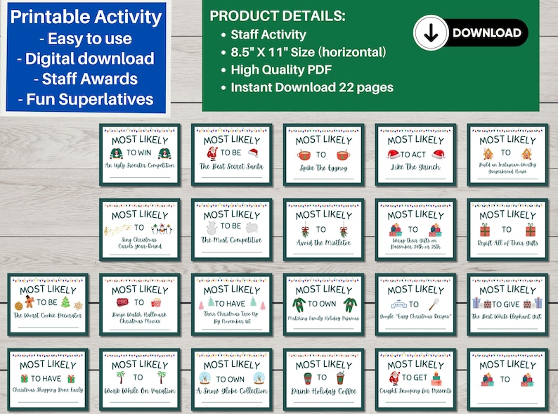 Christmas Superlative Award Certificate, Staff/office Party, Family or ...