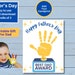 Father's Day Printable, Fathers Day Gift, Handprint Art, Best Dad Award ...